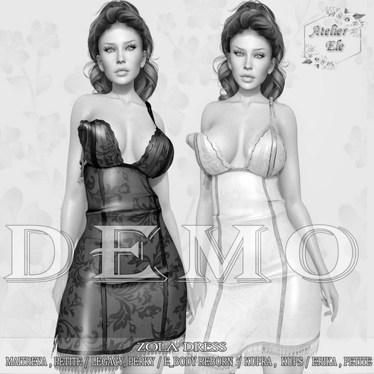 Second Life Marketplace Demo Ae Zola Dress 30 Colors