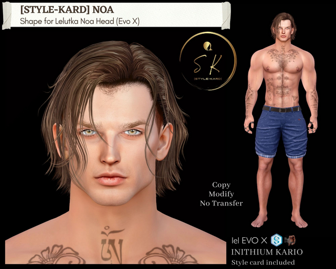 Second Life Marketplace - [STYLE-KARD] Noa Shape - Lelutka Noa Head