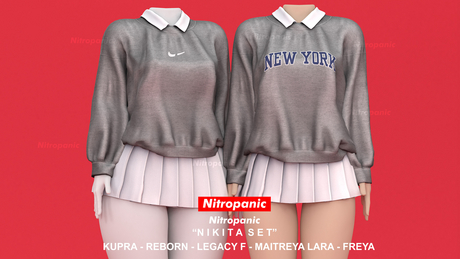 Second Life Marketplace - Nitropanic_Nikita Set GREY WHITE (ADD)