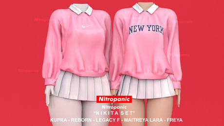 Second Life Marketplace - Nitropanic_Nikita Set PINK WHITE (ADD)