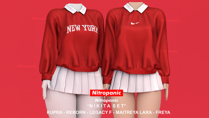 Second Life Marketplace - Nitropanic_Nikita Set RED WHITE (ADD)