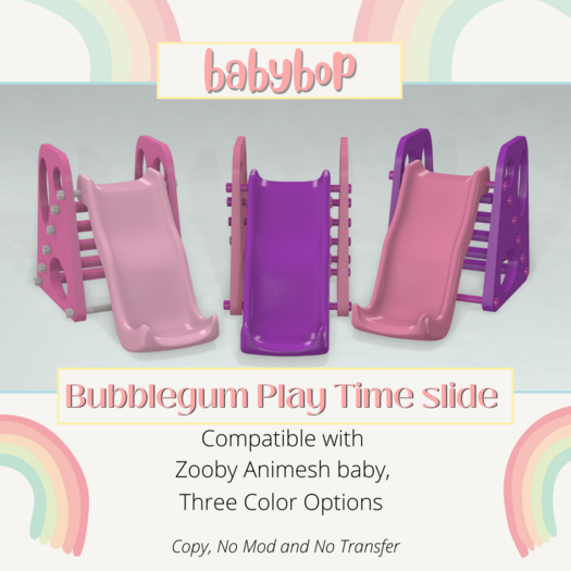Second Life Marketplace - .:bb:. Bubblegum Playtime Slide (zooby ...