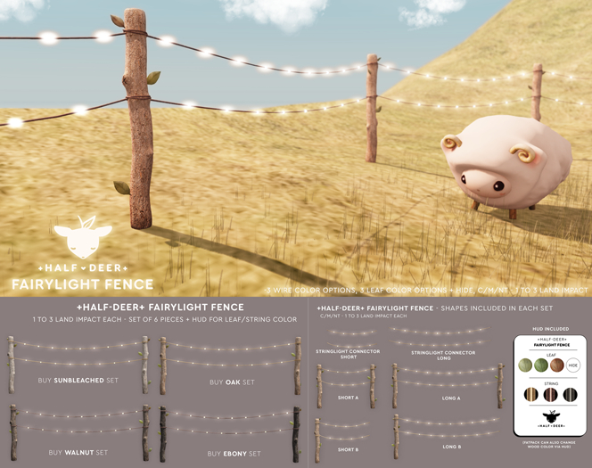 Second Life Marketplace - +Half-Deer+ Fairylight Fence [FATPACK]