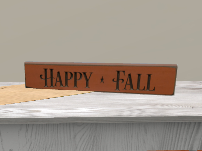 Second Life Marketplace - Engraved Wood Block - Happy Fall
