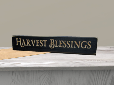 Second Life Marketplace - Engraved Wood Block - Harvest Blessing