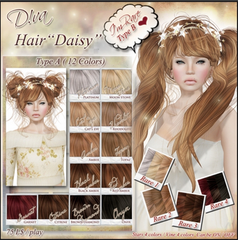 Second Life Marketplace - ""D!va"" Hair "Daisy" (Type A)(Platinum)