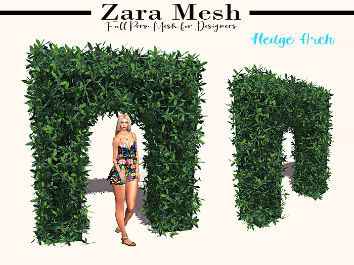 Second Life Marketplace - ZM - Plants - Hedge Arch - FULL PERM MESH