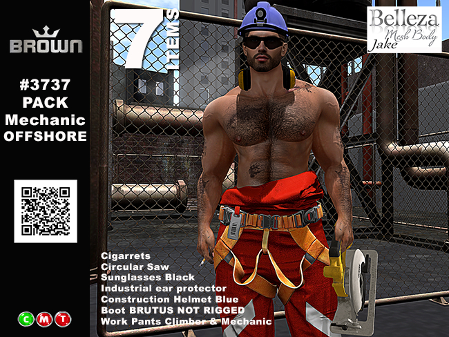 Second Life Marketplace - 3737 - PACK Mechanic OFFSHORE - Belleza Jake