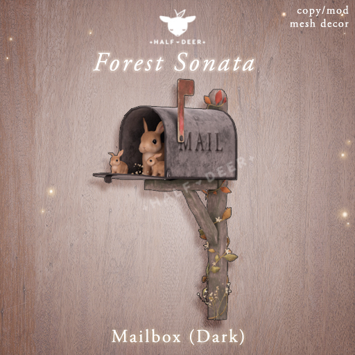 Second Life Marketplace - +Half-Deer+ Forest Sonata - Mailbox (Dark)