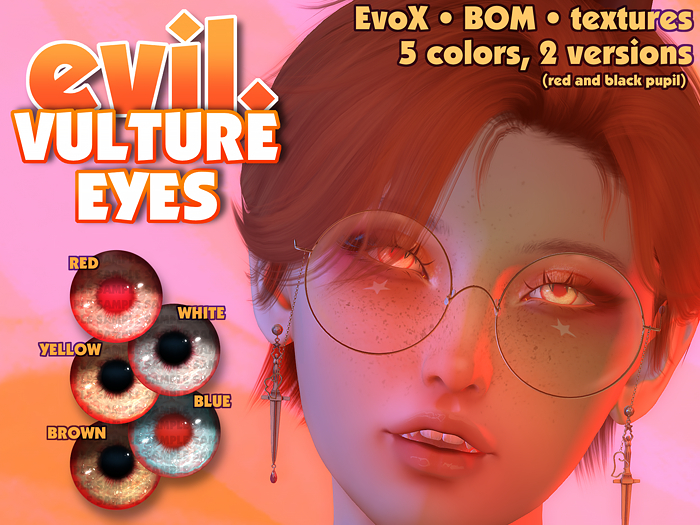 Second Life Marketplace - evil. vulture eyes (EvoX, BoM, textures)