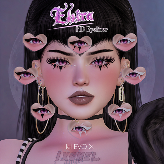 Second Life Marketplace - IXCHEL. - Elvira HD Eyeliner Kit_Lel Evo X