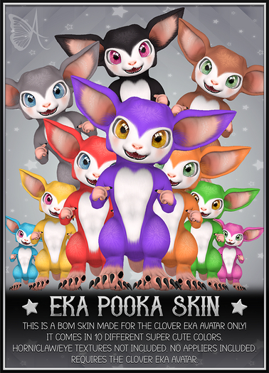 Second Life Marketplace - [ .A. ] Eka Pooka Skin BLACK