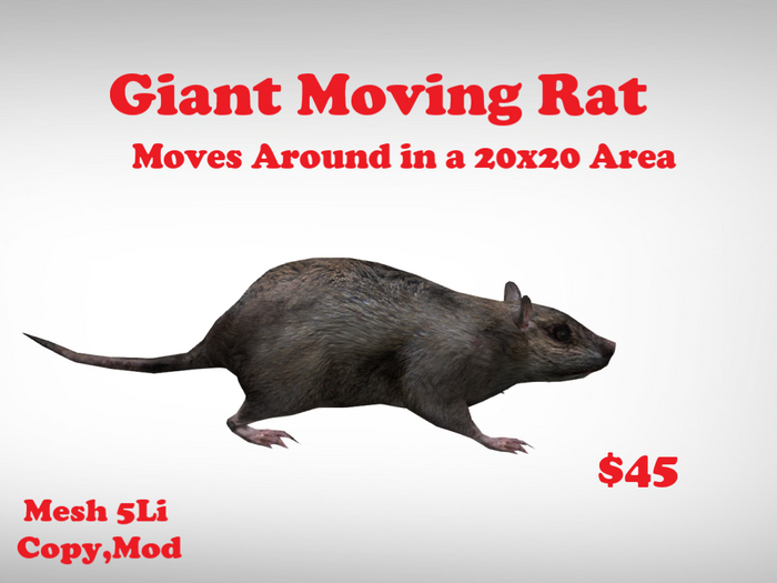 Second Life Marketplace - Giant Moving Rat boxed