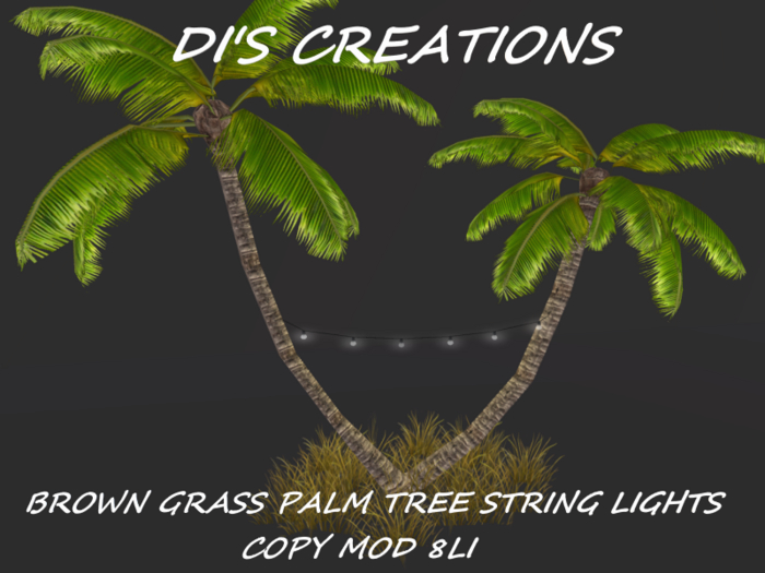 Second Life Marketplace - BROWN GRASS PALM TREE STRING LIGHTS