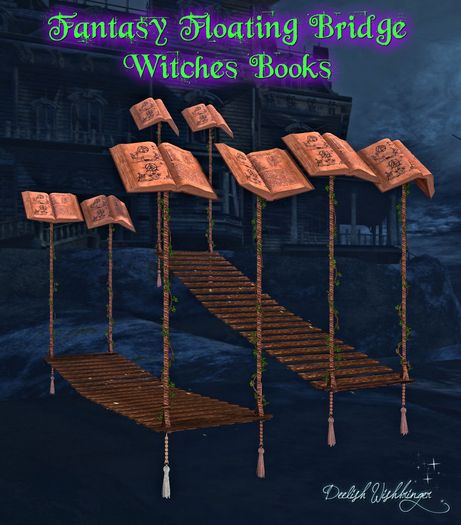 Second Life Marketplace - Fairytale Floating Bridge Witch Books Package ...