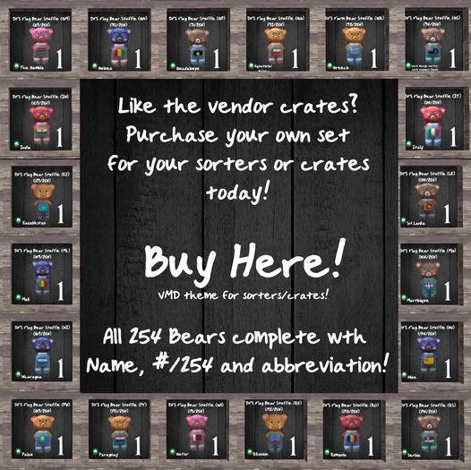 Second Life Marketplace - TL_RUSTICBLK - DFS Flag Bear VMD Sorter Theme ...