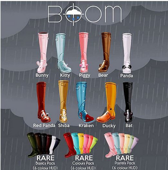 Second Life Marketplace - *BOOM* Rubbery Rain Boots (Shiba)