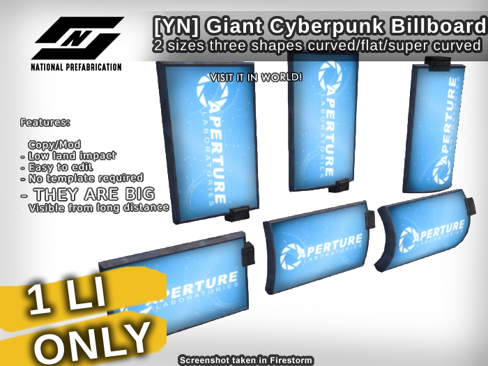 Second Life Marketplace - ![YN] Cyberpunk Billboard, Curved Electronic ...