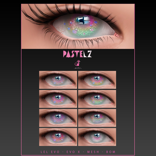 Second Life Marketplace - A R T E - Pastelz Eyes [LeLutka, EvoX, Mesh ...