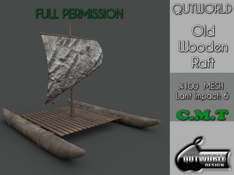 Second Life Marketplace - .::QUTWORLD Old Wooden Raft::.FP