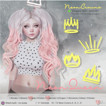 Second Life Marketplace - 5.Doe: Neon Queen - Indecisive RARE