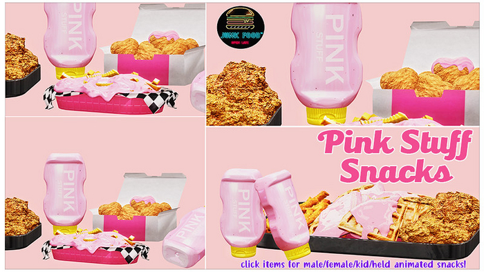 Second Life Marketplace - Junk Food - Pink Stuff Fries (Pink Sauce)