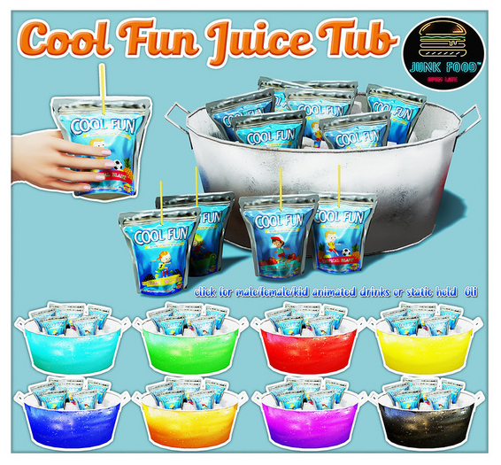 Second Life Marketplace - Junk Food - Cool Fun Tub (Yellow)