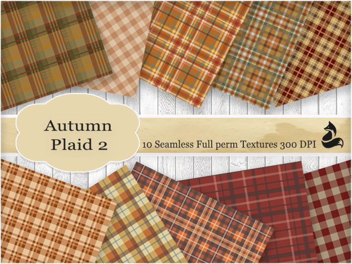 Second Life Marketplace - FF Autumn Plaid Seamless Textures Set 2