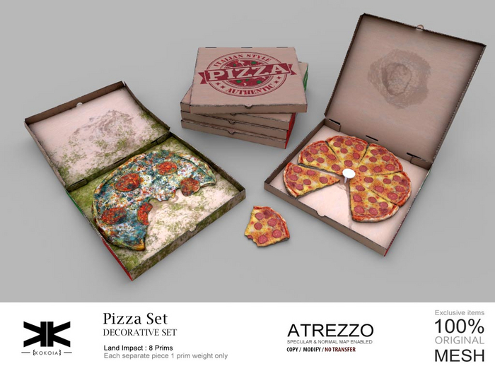 Second Life Marketplace - Atrezzo :: Pizza Set :: {kokoia}