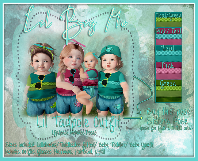 Second Life Marketplace - {Lil Big Me} Lil Tadpole Sisters Pose