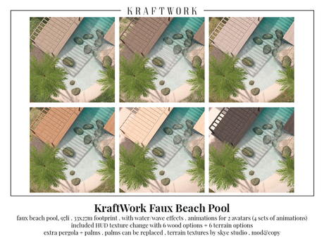 Second Life Marketplace - KraftWork Faux Beach Pool | Beach and Pool ...