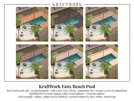Second Life Marketplace - KraftWork Faux Beach Pool | Beach and Pool ...
