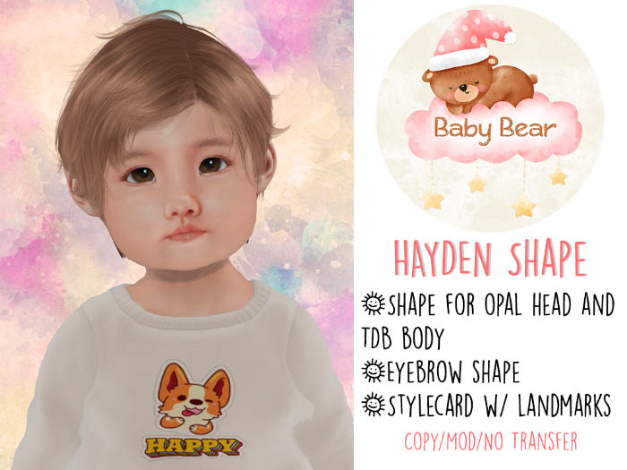 Second Life Marketplace - {Baby Bear} Hayden Shape (TD Opal / TDB Body)
