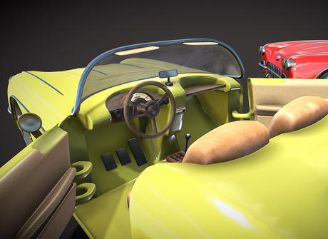 Second Life Marketplace - Art Studio.FULL PERM \\ CC Retro Sport Car