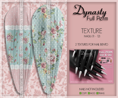 Second Life Marketplace - Dynasty - TEXTURE Nails - NA06 (11 - 12)
