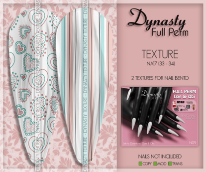 Second Life Marketplace - Dynasty - TEXTURE Nails - NA17 (33 - 34)