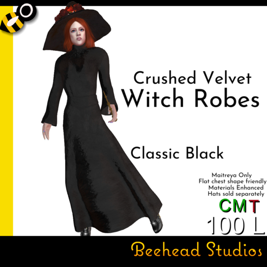 Second Life Marketplace - Midnight Black Witch Robes