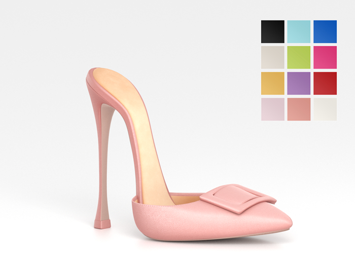 Second Life Marketplace - Salvadori - Classic 'Sharon' Buckle Heeled Mules