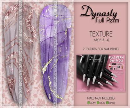 Second Life Marketplace - Dynasty - TEXTURE Nails - NR02 (3 - 4)
