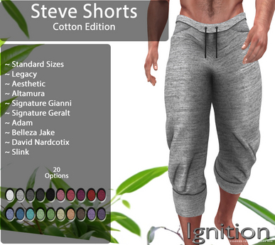Second Life Marketplace - Ignition Steve Shorts Cotton