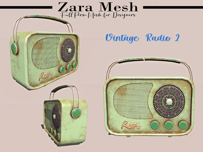 Second Life Marketplace - ZM - Vintage - Radio 2 - FULL PERM MESH