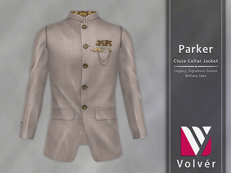 Second Life Marketplace - //Volver// Parker close collar Jacket - Seashell