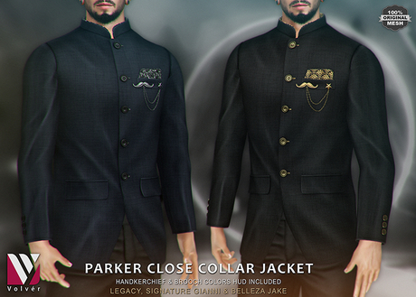 Second Life Marketplace - //Volver// Parker close collar Jacket - Fatpack