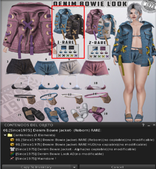 Second Life Marketplace - 01.[Since1975] Denim Bowie Jacket- (Reborn) RARE