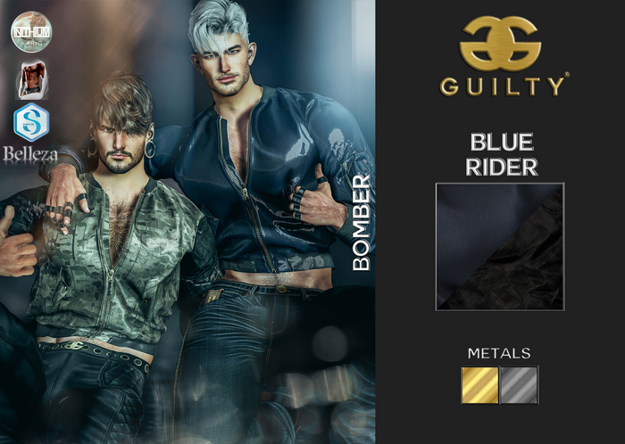 Second Life Marketplace - Guilty 081 Let's ride Bomber 8 Blue /Rider