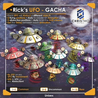 Second Life Marketplace - 10. Ricks UFO -BOX- Chris Two Designs - RARE