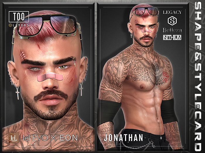 Second Life Marketplace - [TOO] Layers - JONATHAN Shape Lelutka EvoX Eon