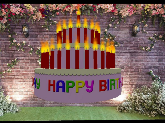 Second Life Marketplace - Orga's verry nice Birthday cake Burning Candles