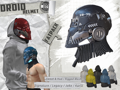Second Life Marketplace - [Since1975] Droid Helmet & Sweat FATPACK