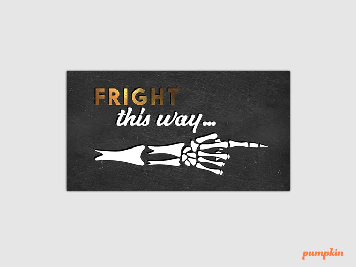 Second Life Marketplace - Fright This Way Gold Halloween Chalk Board Sign